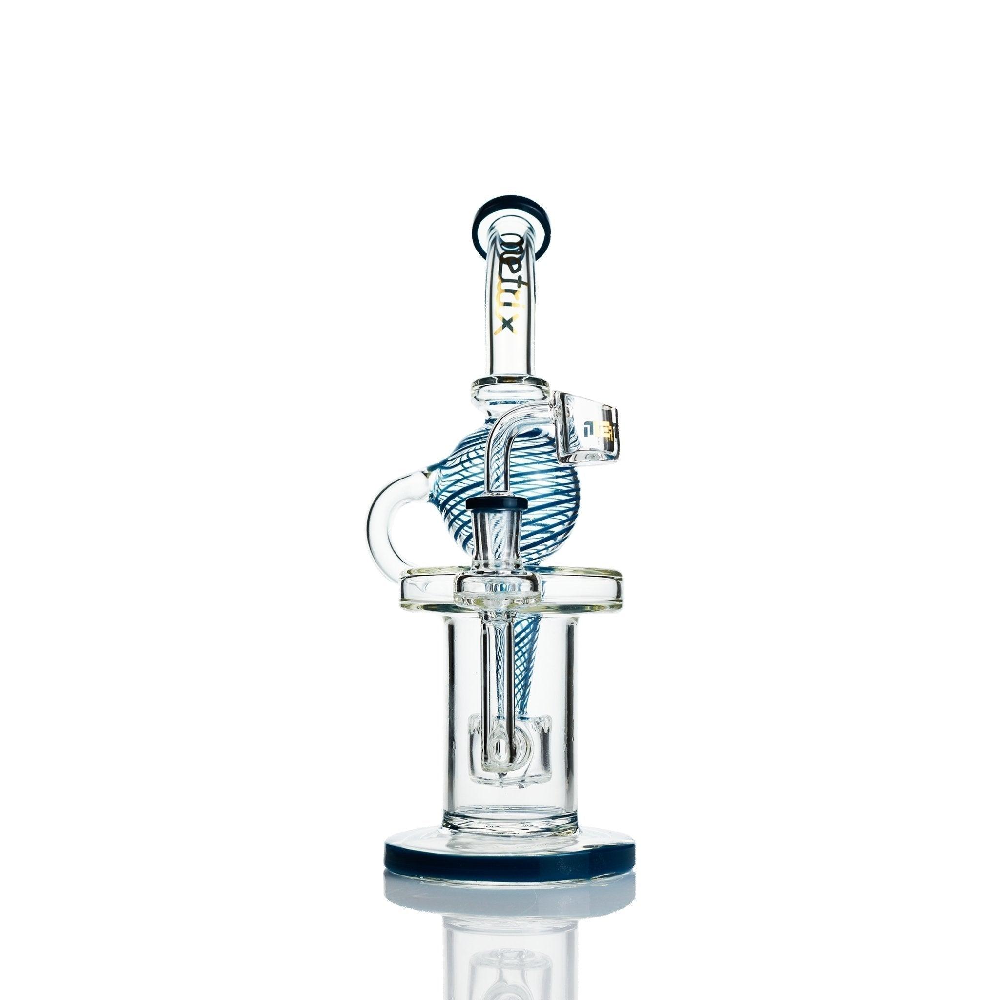 Metrix Glass Blue swirl rig recycler - Smoke Spot Smoke Shop